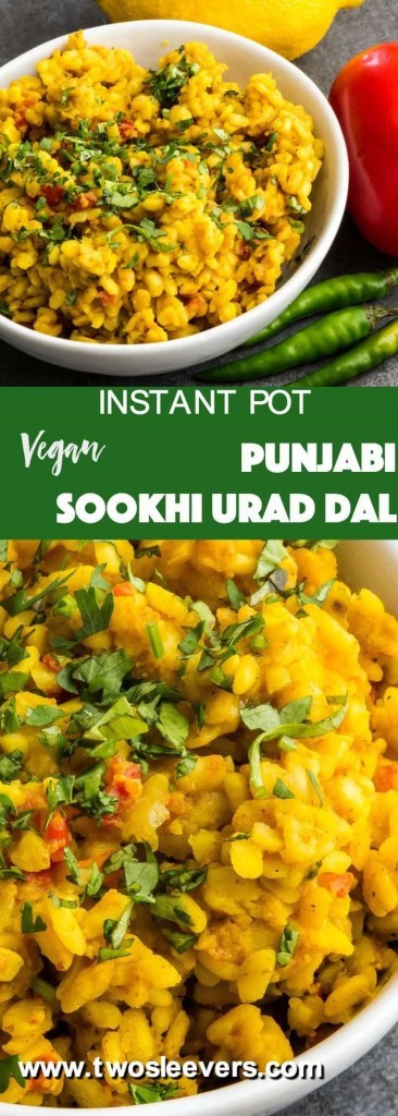 Pressure Cooker Vegan Sookhi Urad Dal - TwoSleevers