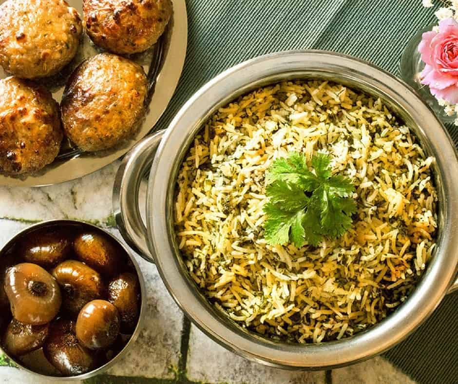 Instant Pot Sabzi Polo | Persian Herbed Rice | TwoSleevers