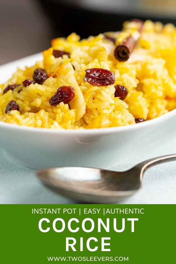 Sweet Coconut Rice Recipe | Instant Pot Narali Bhat - TwoSleevers