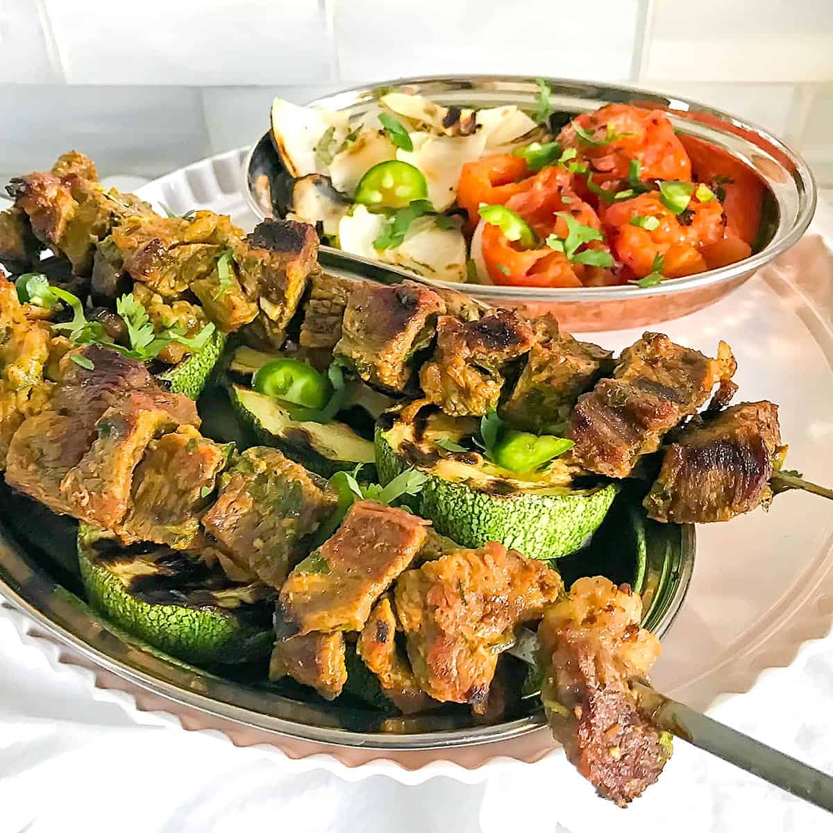 Grilled Beef Kebabs | Easy Steak Kebab Recipe | TwoSleevers